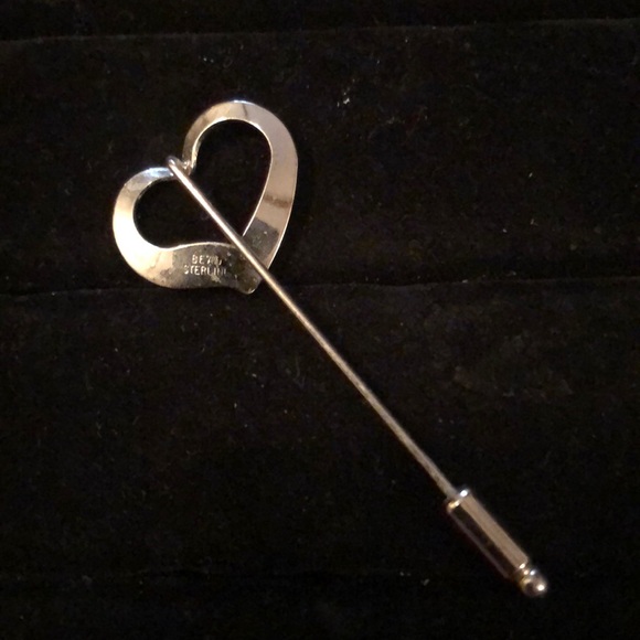 Jewelry | Vintage Sterling Silver Heart Shaped Stick Pin | Poshmark